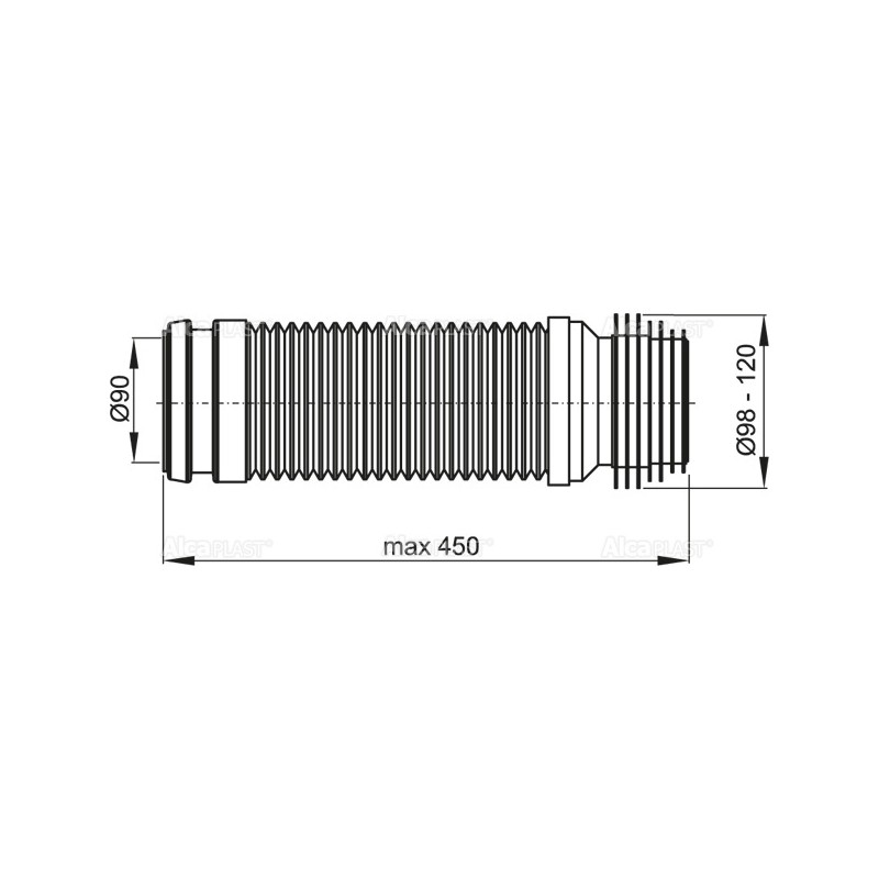 Гибкая подводка для выпуска унитаза Alcaplast M9006-296-M9006-Гибкая ...